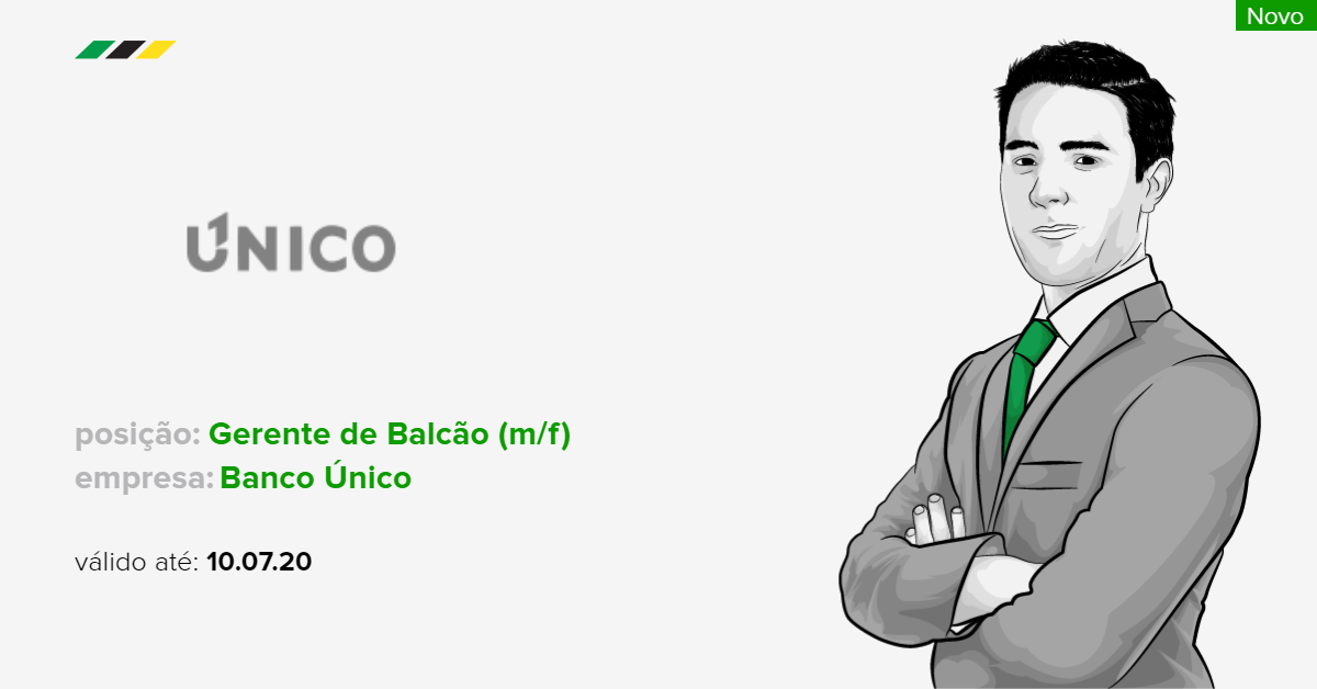 Banco Único: Gerente de Balcão (m/f), Maputo - emprego.co.mz