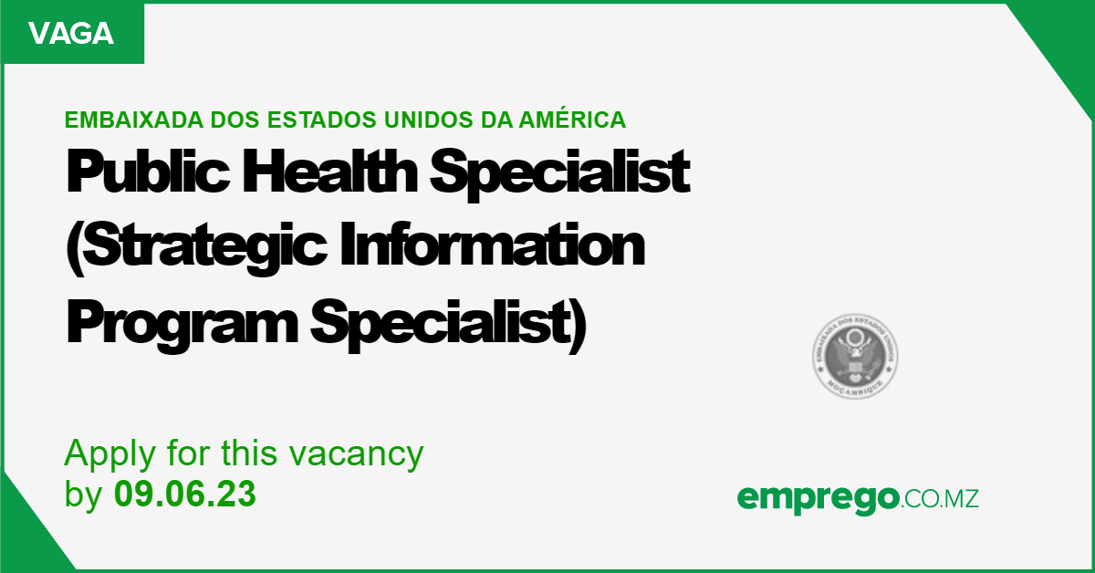 Embaixada dos Estados Unidos da América: Public Health Specialist ...